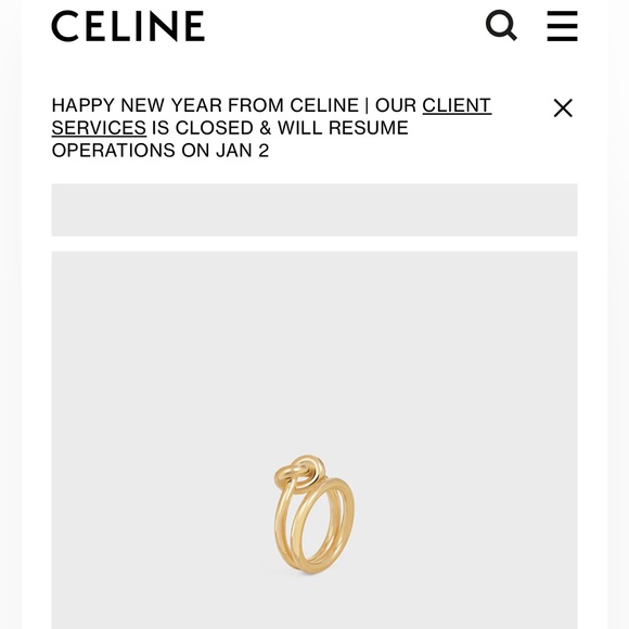 Celine | Jewelry | Celine Knot Double Ring With Box And Pouch | Poshmark